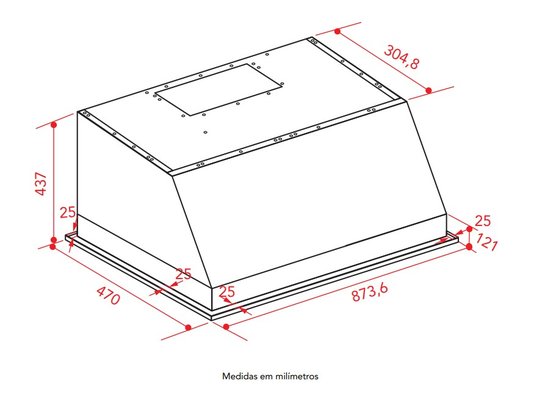 Coifa Elettromec Professional Churrasqueira Built-in 34 Polegadas 220V - Inoxlon