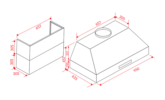 Coifa de Parede Elettromec Professional Churrasqueira 36 Polegadas 220V - Inoxlon